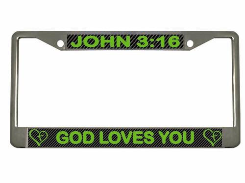John 316 God Loves You Jesus Christ Christian Car License Frame Carbon ...