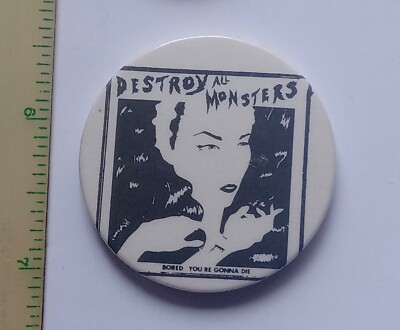 Destroy All Monsters; Detroit, The Stooges, Vintage pin pinback button ...