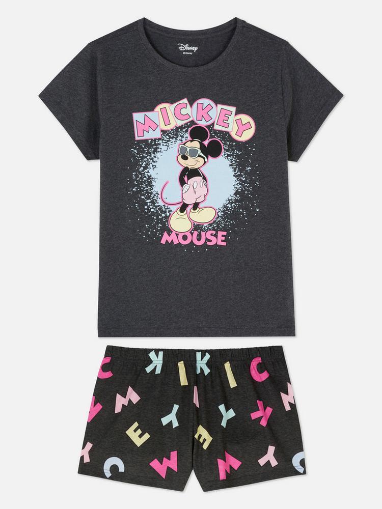 Women Disney T-Shirt and Shorts Pyjama Set Snoopy Peanut Mickey Mouse ...