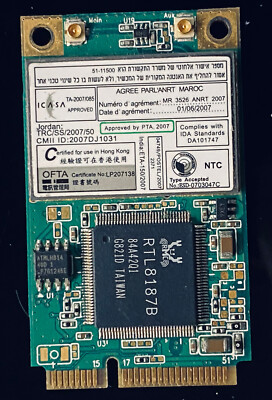 REALTEK RTL8187B MINI PCI-e Wireless WiFi LAN Card 802.11b/g for ...