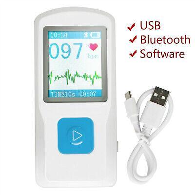 New Portable LCD PM10 ECG EKG Machine Heart Rate Beat Monitor Bluetooth ...