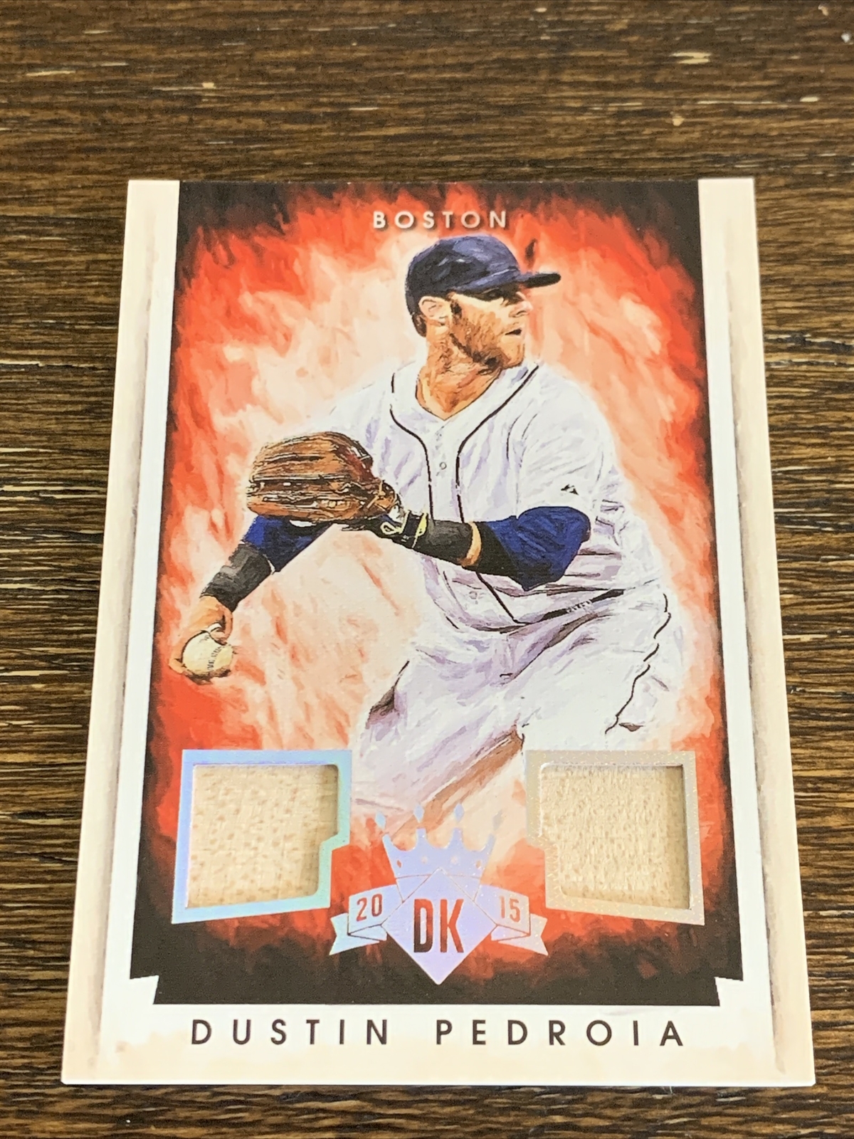 2015 PANINI DIAMOND KINGS DK MATERIALS SILVER #41 DUSTIN PEDROIA/99 NM ...