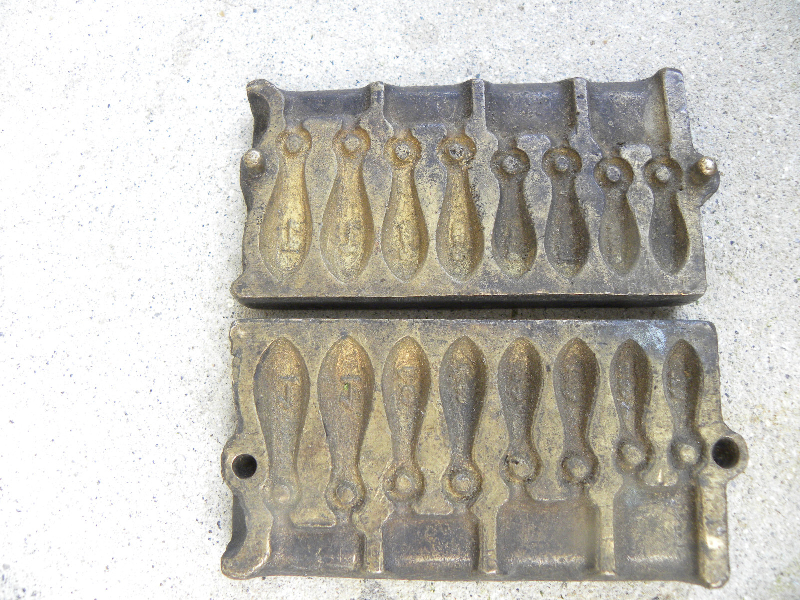 Vintage Brass Fishing Sinker Mold for Bullet Weights 5 sizes | eBay