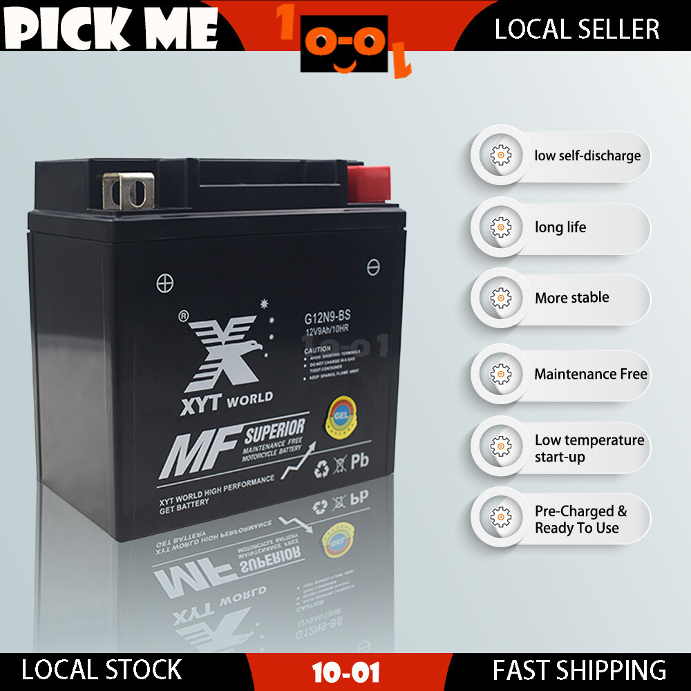 12N9-BS GEL BATTERY 12V 9Ah for Atomik 150cc 250cc 300cc ATV Quad Bike ...