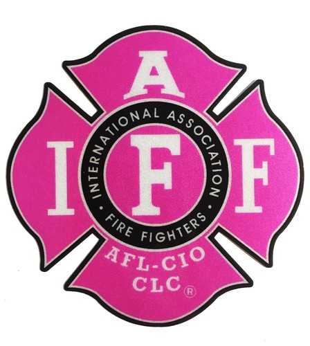 The 4" Reflective PINK IAFF Union Vinyl Firefighter Us Made Window ...