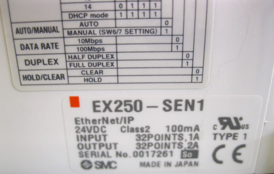 SMC EX250-SEN1 Interface Module w (16) SV1A00-5FU Solenoid Valves ...