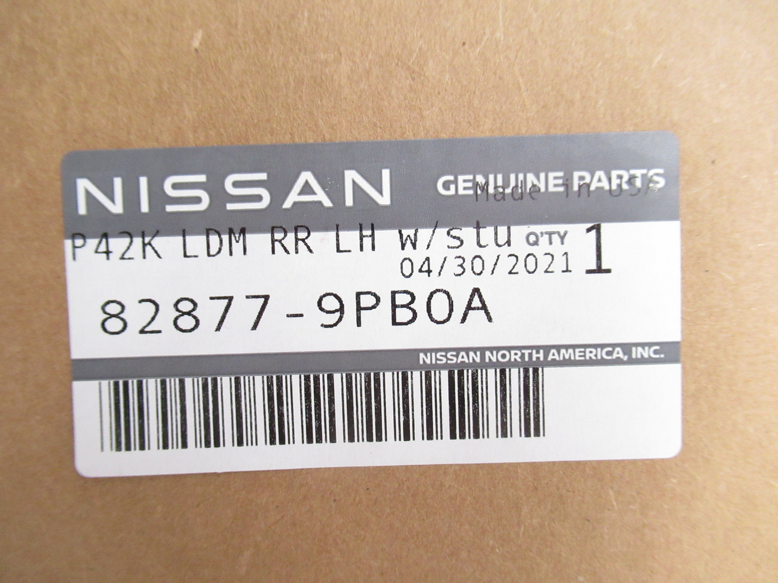 Genuine OEM Nissan 82877-9PB0A Left Rear Lower Rocker Panel Guard ...
