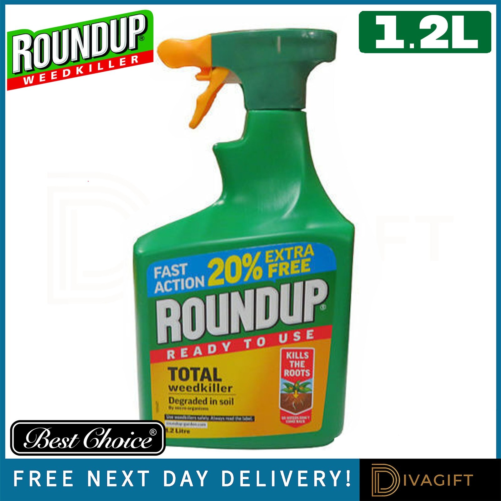 ROUNDUP WEED KILLER FAST ACTION WEEDKILLER KILLS ROOTS CONCENTRATE ...
