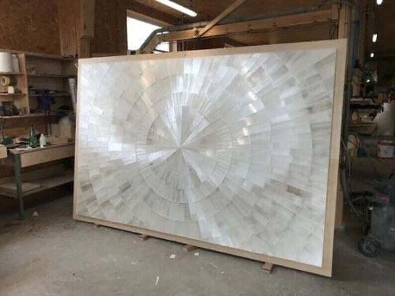 Selenite Sun Burst Dining Table, Living Room Counter Slab, Stone Table ...