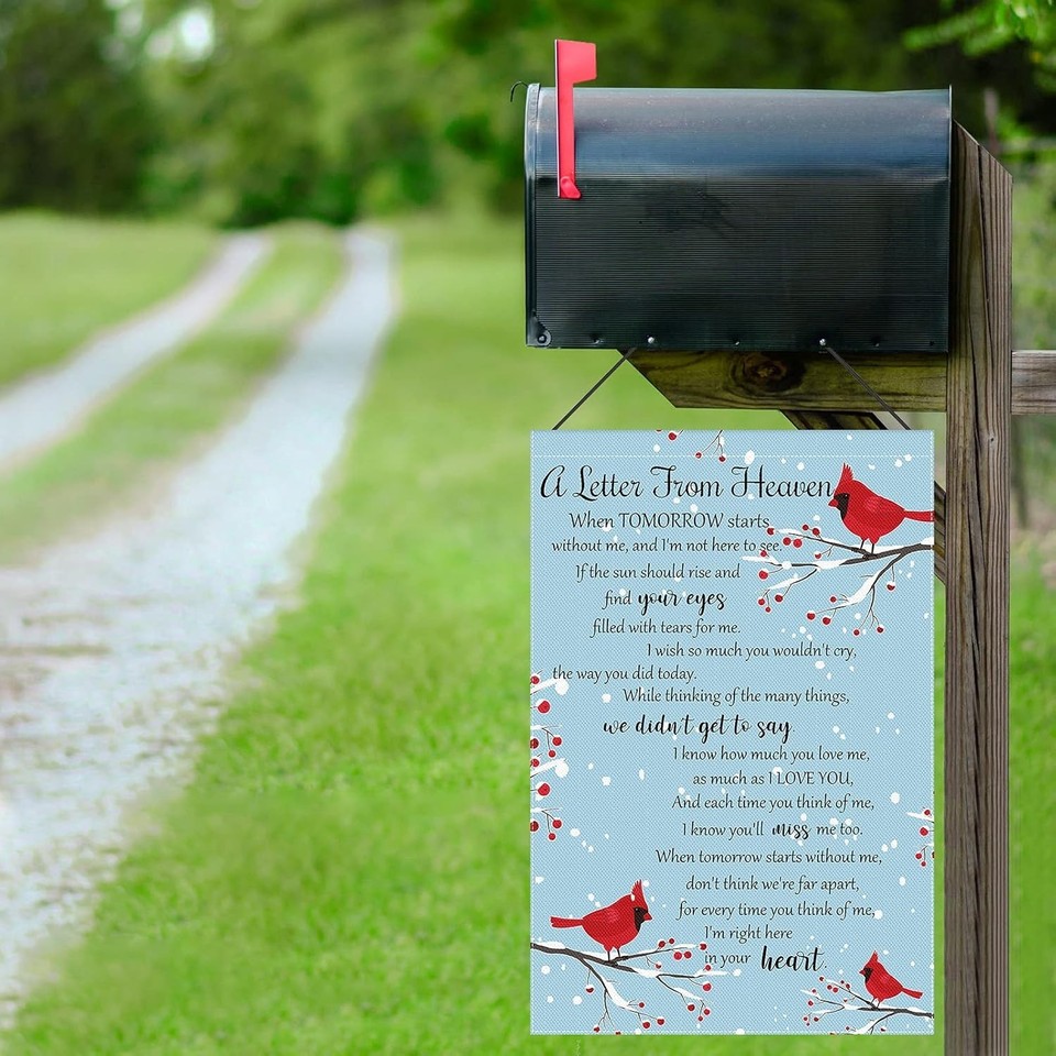 12 x 18 in Cardinal Memorial Garden Flag a Letter from Heaven House ...