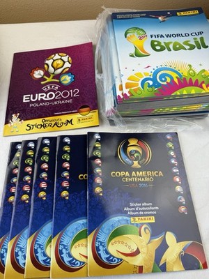 Lot of 27 Official Panini FIFA sticker albums: 2014 world cup, 2016 ...