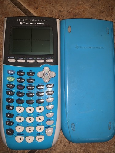 Texas Instruments TI-84 Plus Silver Edition Graphing Calculator Aqua ...