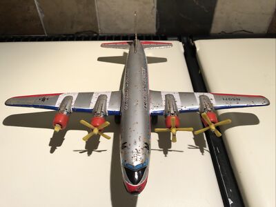 Daiya Plane Japanese Friction Powered Tin Plate American Airlines N5071 ...