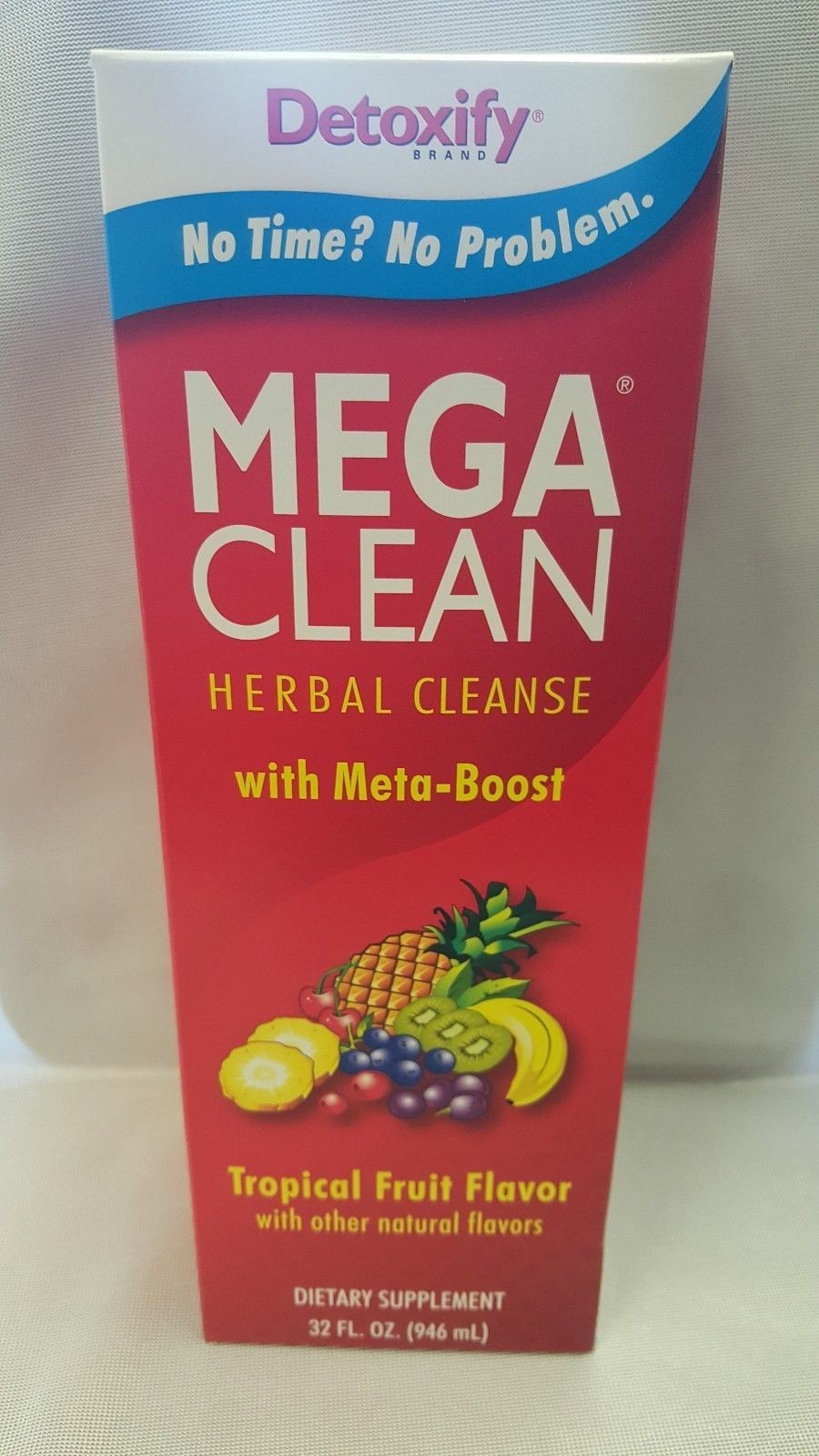 Detoxify Mega Clean Tropical Fruit Flavor Herbal Clean W/ Meta-Boost ...