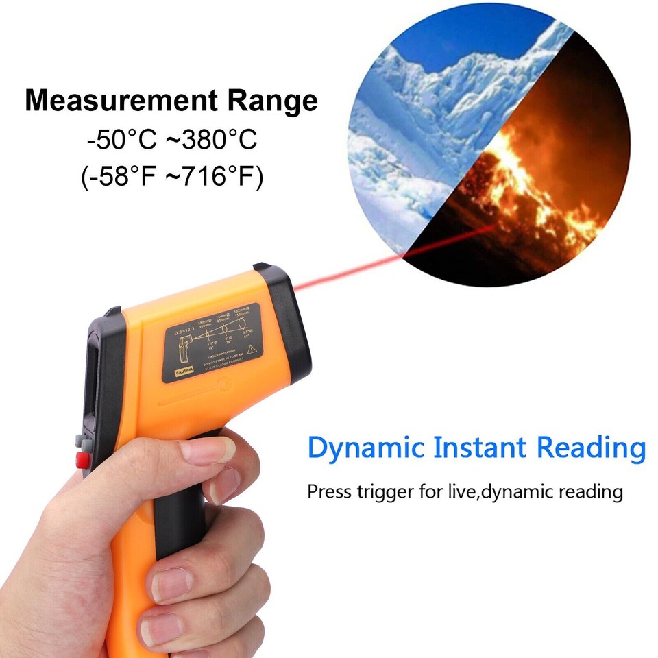 Infrared Thermometer Gun Digital Laser Non-Contact Lcd Temp Gun *USA ...