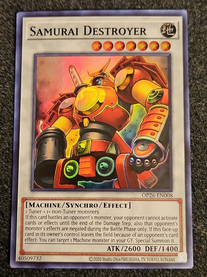 Samurai Destroyer - OP26-EN008 - Near Mint NM - Super Rare - Unlimited ...