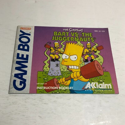 Simpsons Bart vs The Juggernauts Instruction Booklet ONLY! (Game Boy ...