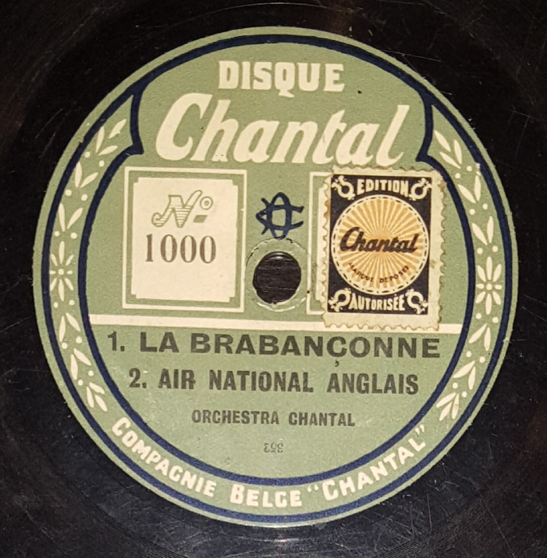 HYMNE 78 rpm RECORD Disque Chantal ORC CHANTAL Musique Militaire LA ...