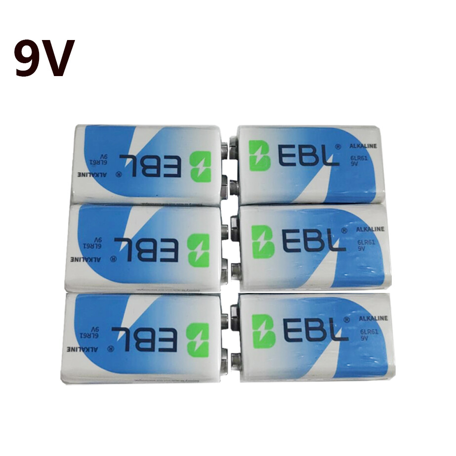EBL 9 Volt, 9V Alkaline Batteries (6LR61) 1-60Pack Bulk Pricing Lot ...