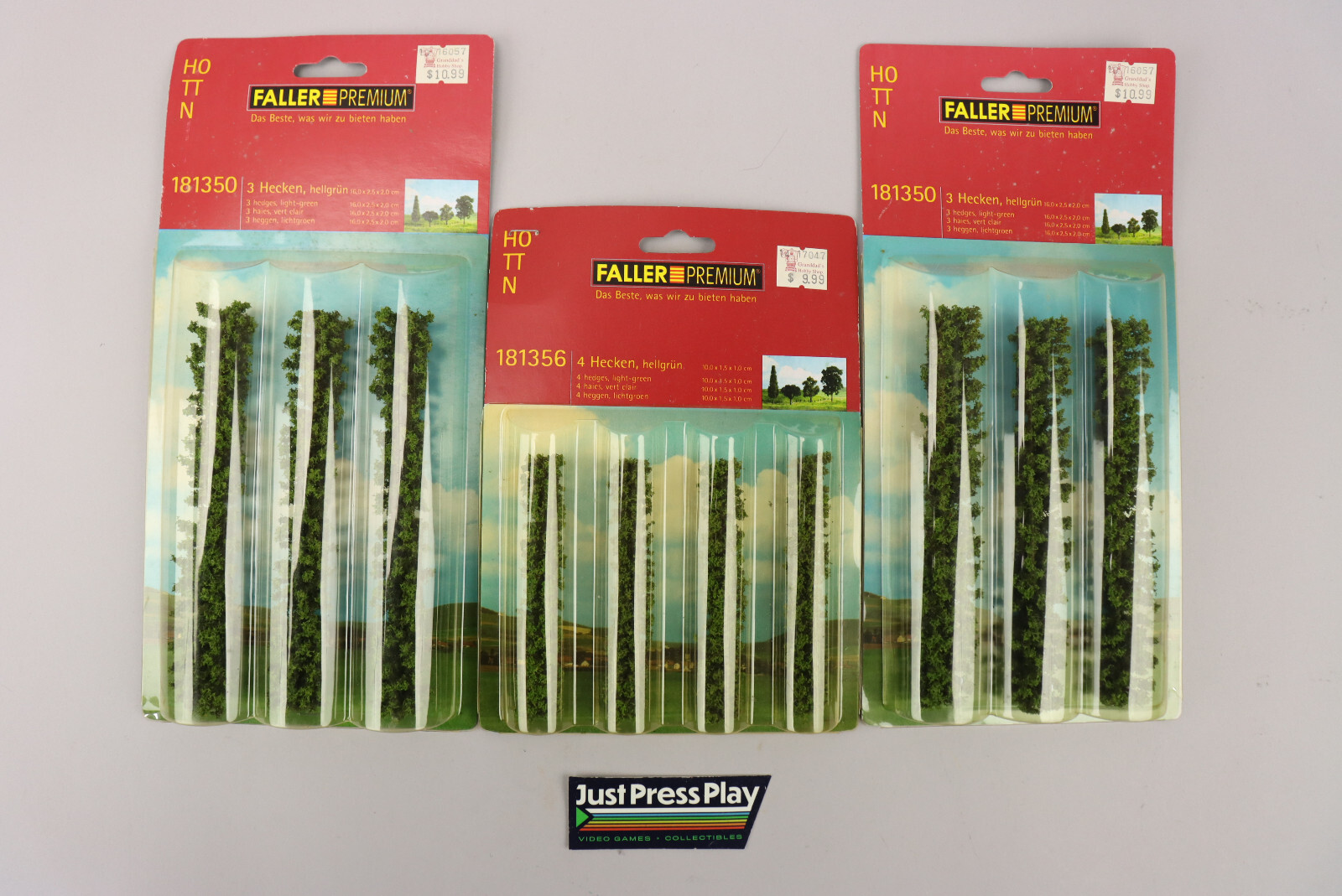Lot of Faller Premium HO TT N Hedges 3 Pack & 4 Pack (x 2) Green 18356 ...