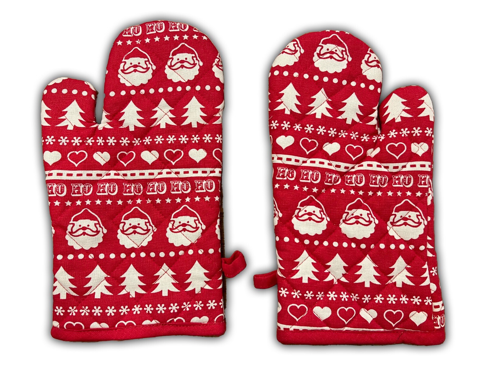 2 Pack Christmas Festive Oven Mitt Glove Cooking Baking Santa Great ...