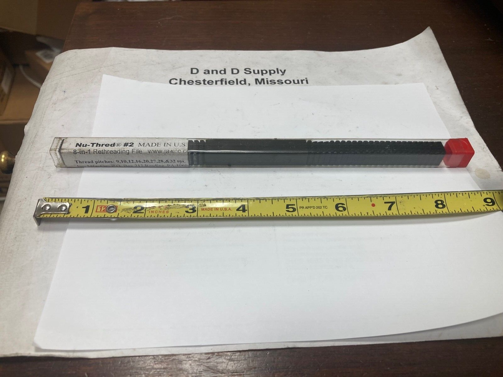 Jawco #2, Nu Thred, Thread Restoring File, 9-32 TPI, SAE MADE IN USA ...
