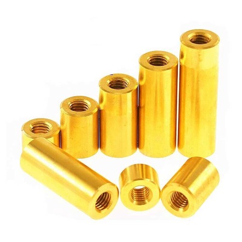 M1.6 Brass Round Extension Hand Nut Column Double Pass Through Hole ...