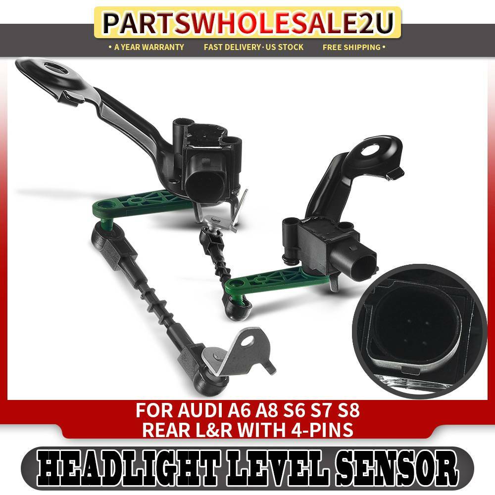 New 2pcs Headlight Level Sensors Rear for Audi A6 A8 S6 S8 4H0941309C ...