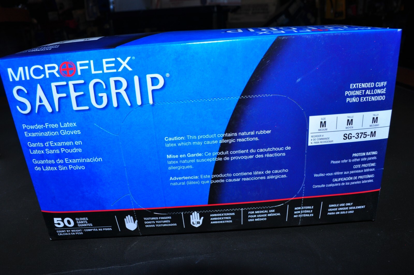 Gloves Microflex Safegrip SG-375M Latex Extended Cuff, Exam-Grade ...