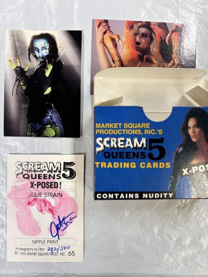 Rare Vintage 1995 Scream Queens 5 Trading card Set Autographed & Extras ...