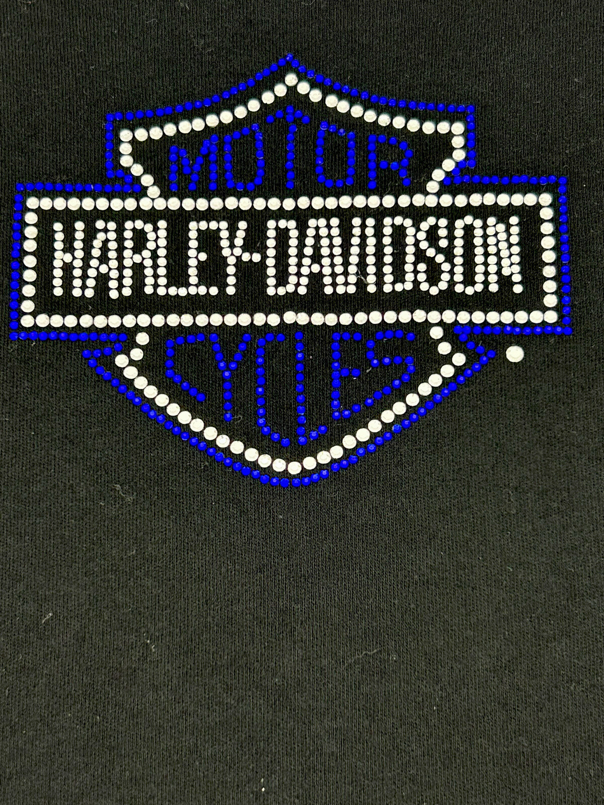 Harley-Davidson Shield Logo Black & Blue Bling Shirt … - Gem