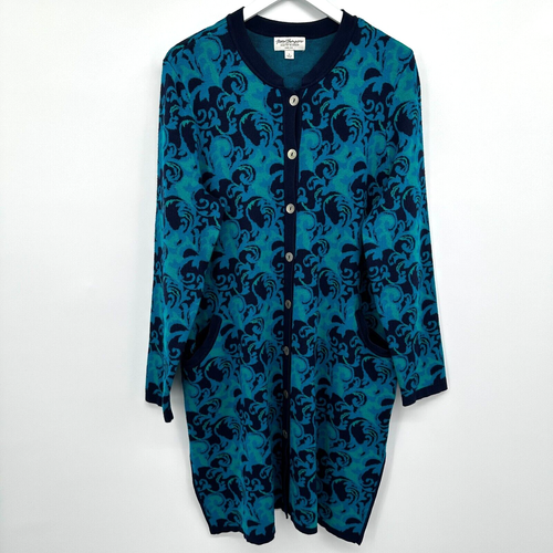 Norm Thompson Cardigan Sweater Tunic Duster Large Statement Maximalist ...