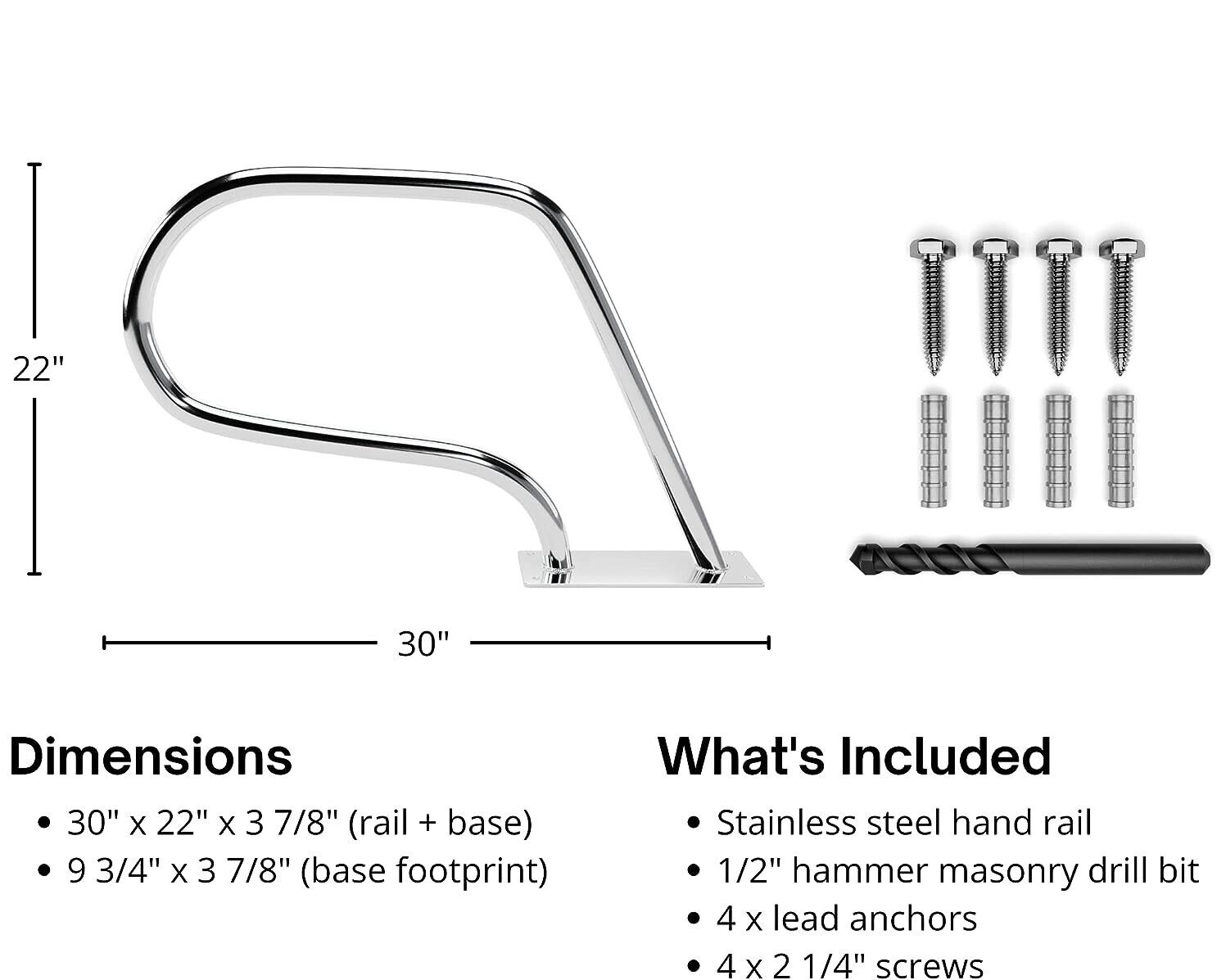 Heavy Duty Swimming Pool Hand Rail Grab Bar Stainless Steel for Pool ...