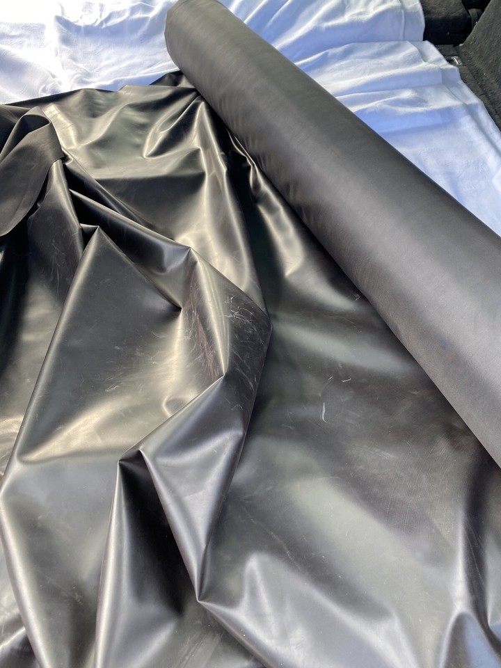 1 Metre Black Rubber Proofed Fabric Material Sewable | eBay UK