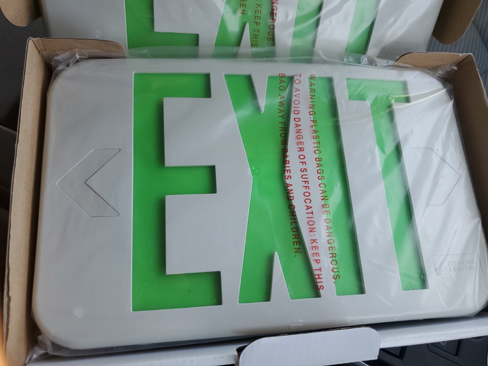 Lithonia Lighting LED Emergency Exit Sign Green Letters 1 or 2 Sided ...