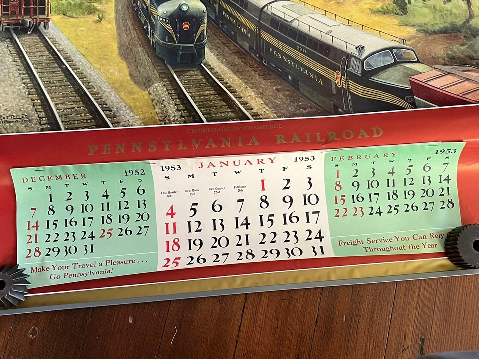 Pennsylvania Railroad (PRR) Vintage 1952 Wall Calendar | eBay