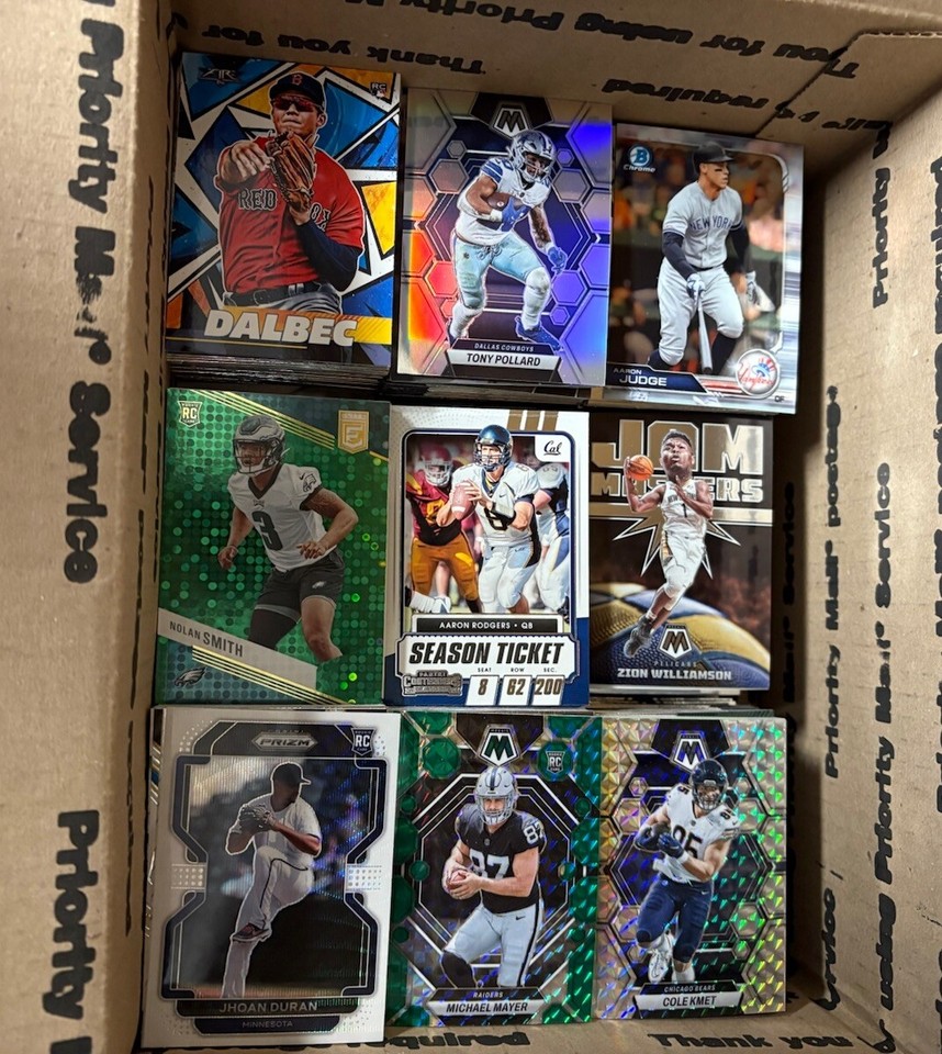 Huge Lot of Sports Trading Cards NFL, NBA, & MLB Over 12 lbs + Free ...
