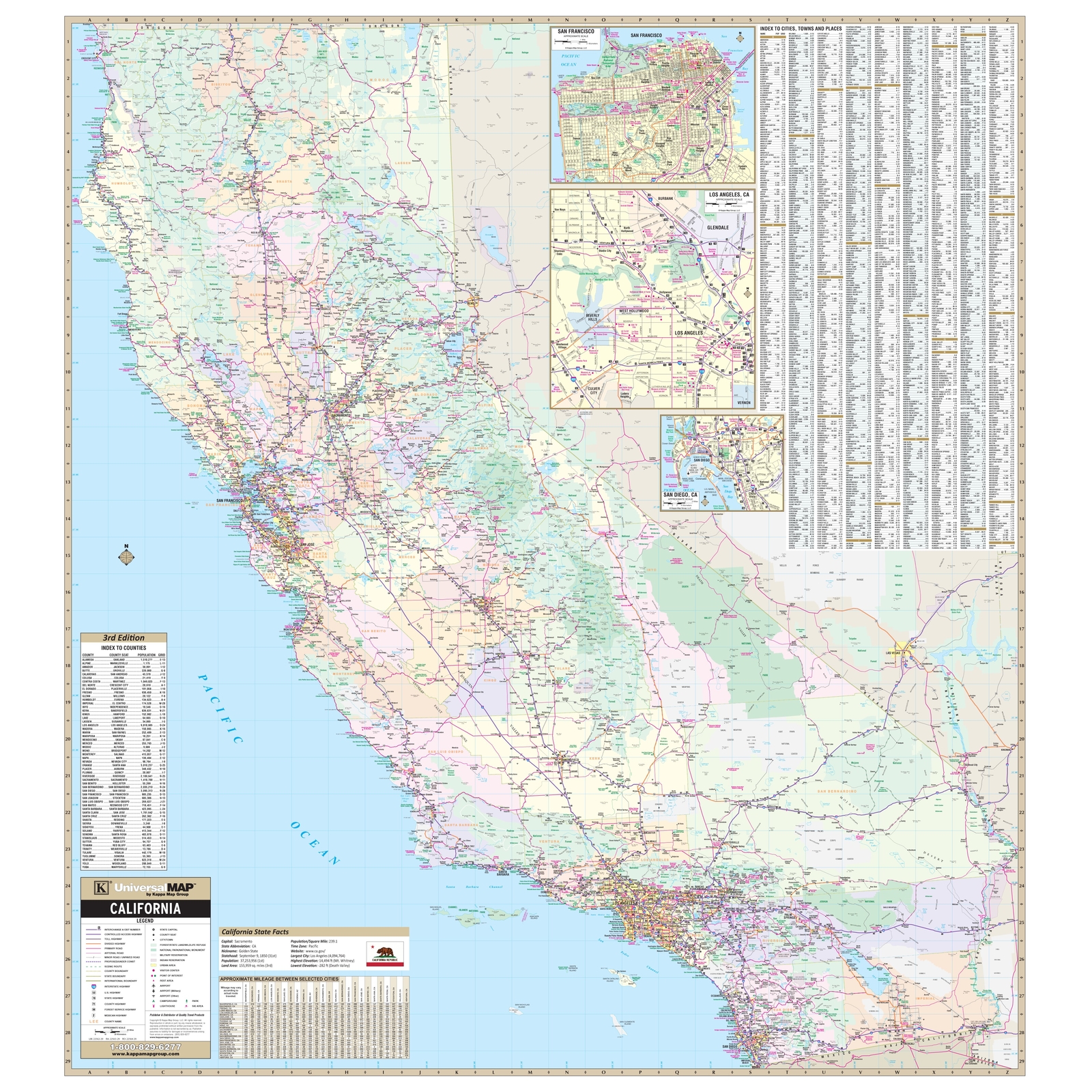 California State Wall Map | eBay