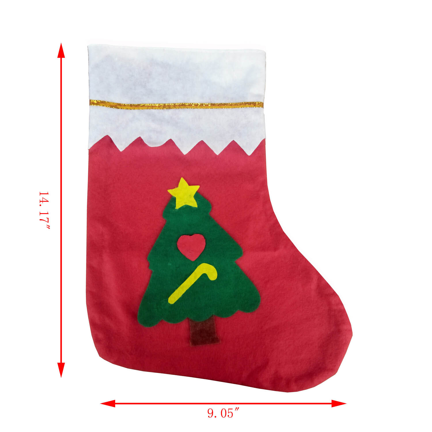 14X9" Xmas Stocking Sack Santa Christmas Gift Bag Hanging Gift Stocking ...