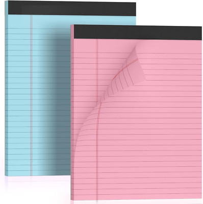 Colored Legal Pads 8.5X11 Legal Pads 2 Pack Wide Ruled Notepads Colored ...