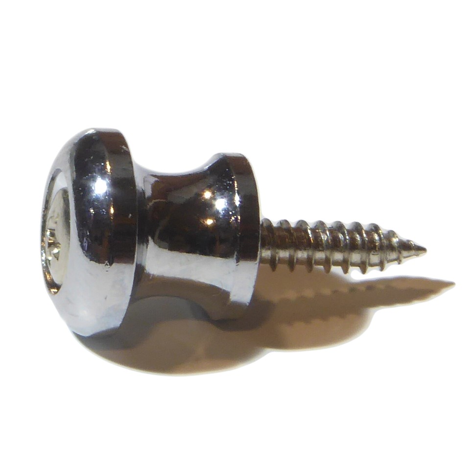 Small guitar, mandolin, Banjo or Ukulele strap pin button chrome Black ...