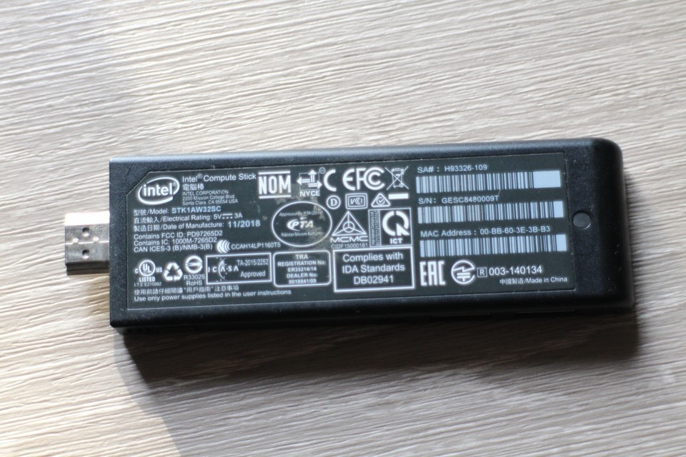 Intel Compute Stick STK1AW32SC 32GO Portable Stick PC Computer Linux | eBay