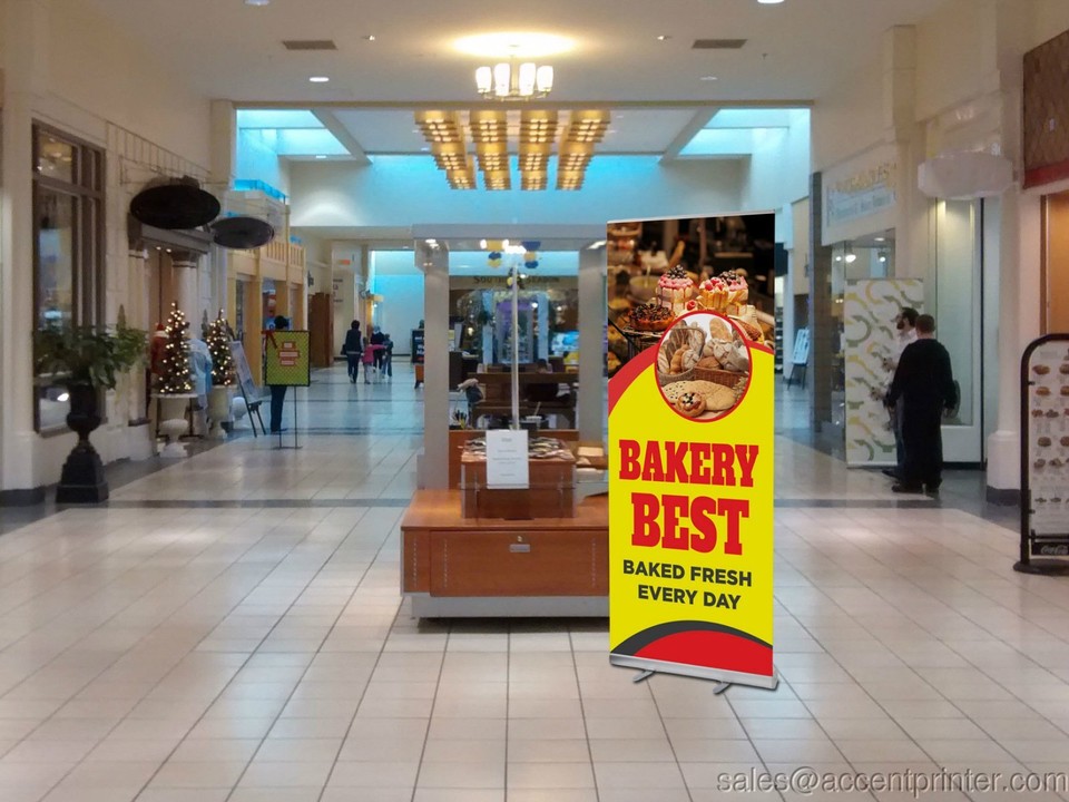 Bakery Best Retractable Banner with Aluminum Stand, 3’w x 6.5’h, Full ...