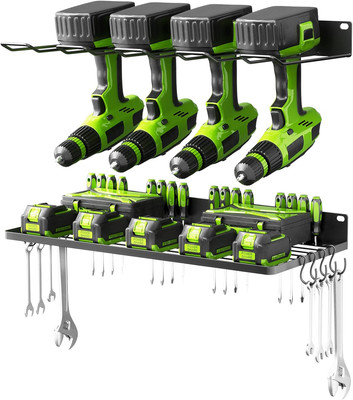 Power Tool Organizer Wall Mount, 2 Layer Cordless Drill Holder and ...