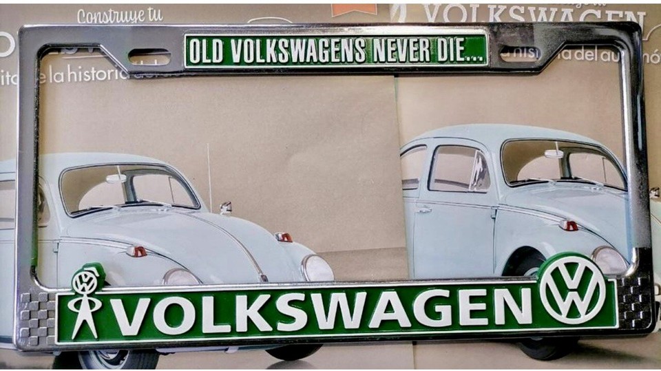 VW BUG BUS GHIA Beetle "OLD VW'S NEVER DIE" VOLKSWAGEN METAL LICENSE ...