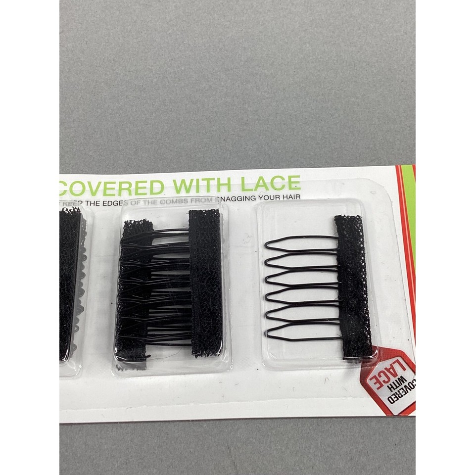 12pc Spring Wig Clip Lace Covered Sew-On Wire Comb Black | eBay
