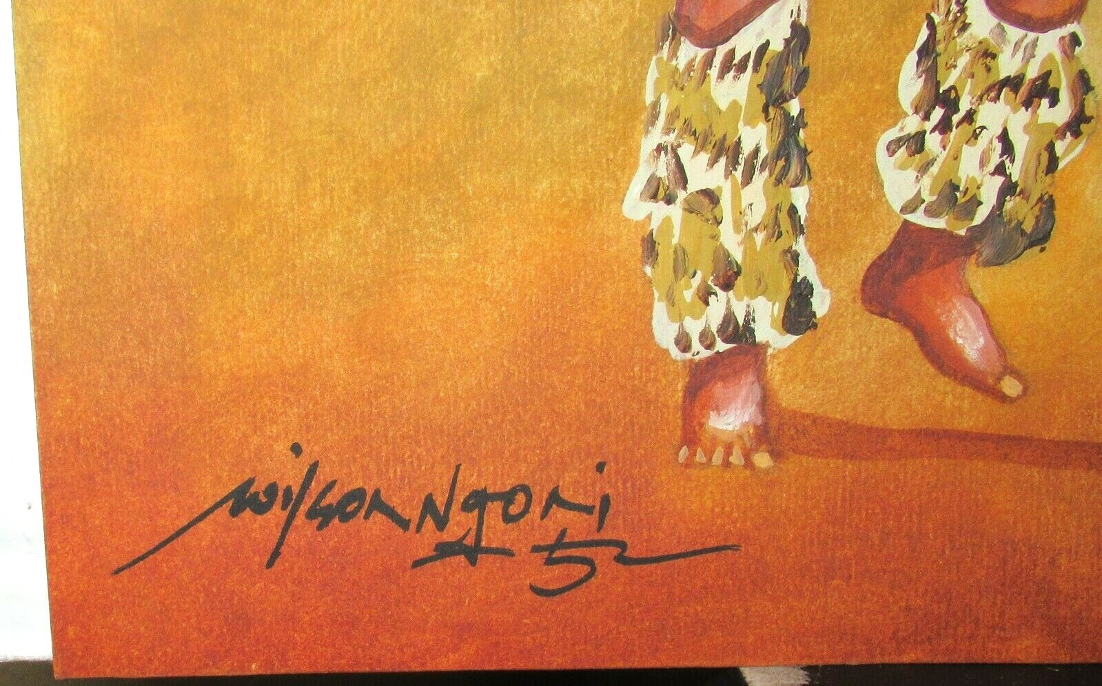 WILSON NGONI AFRICAN DANCERS ORIGINAL WATERCOLOR ACRYLIC ON PAPER ...