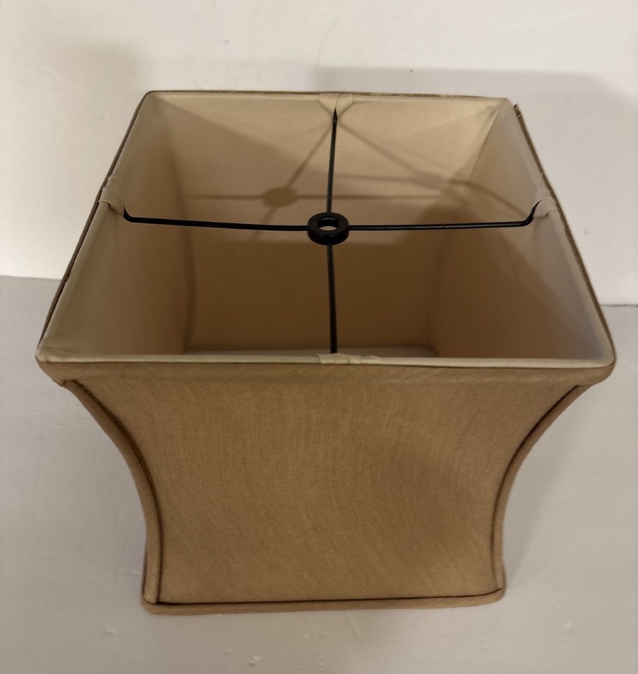Square Cubed 9x9x9” Hourglass Shaped Lamp Shade Gold Silk Classic ...