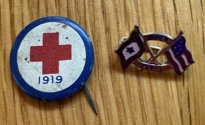 WWI Son-in-Service Over There Enamel Pin & 1919 Red Cross Pin | eBay