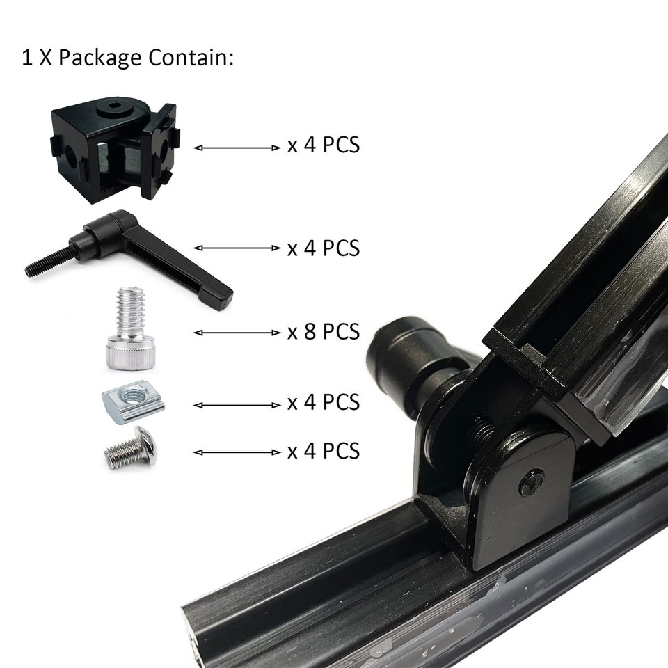 4 Sets Black 2020 Aluminum Extrusion Pivot Hinge for V-Slot T-Slot ...